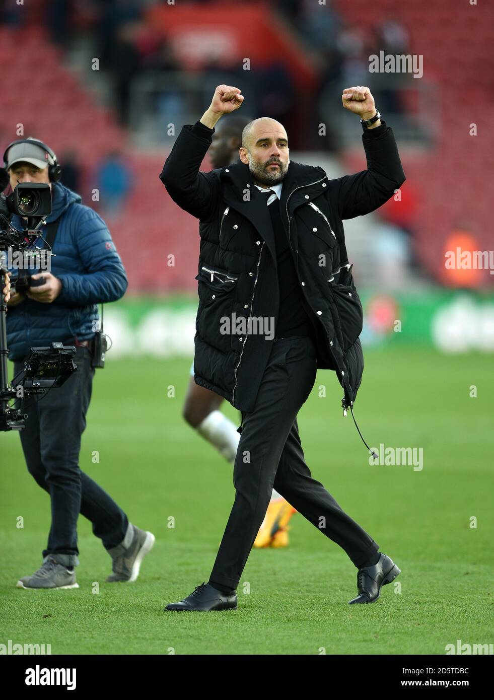 Manchester City Manager Pep Guardiola Celebrates After The Final