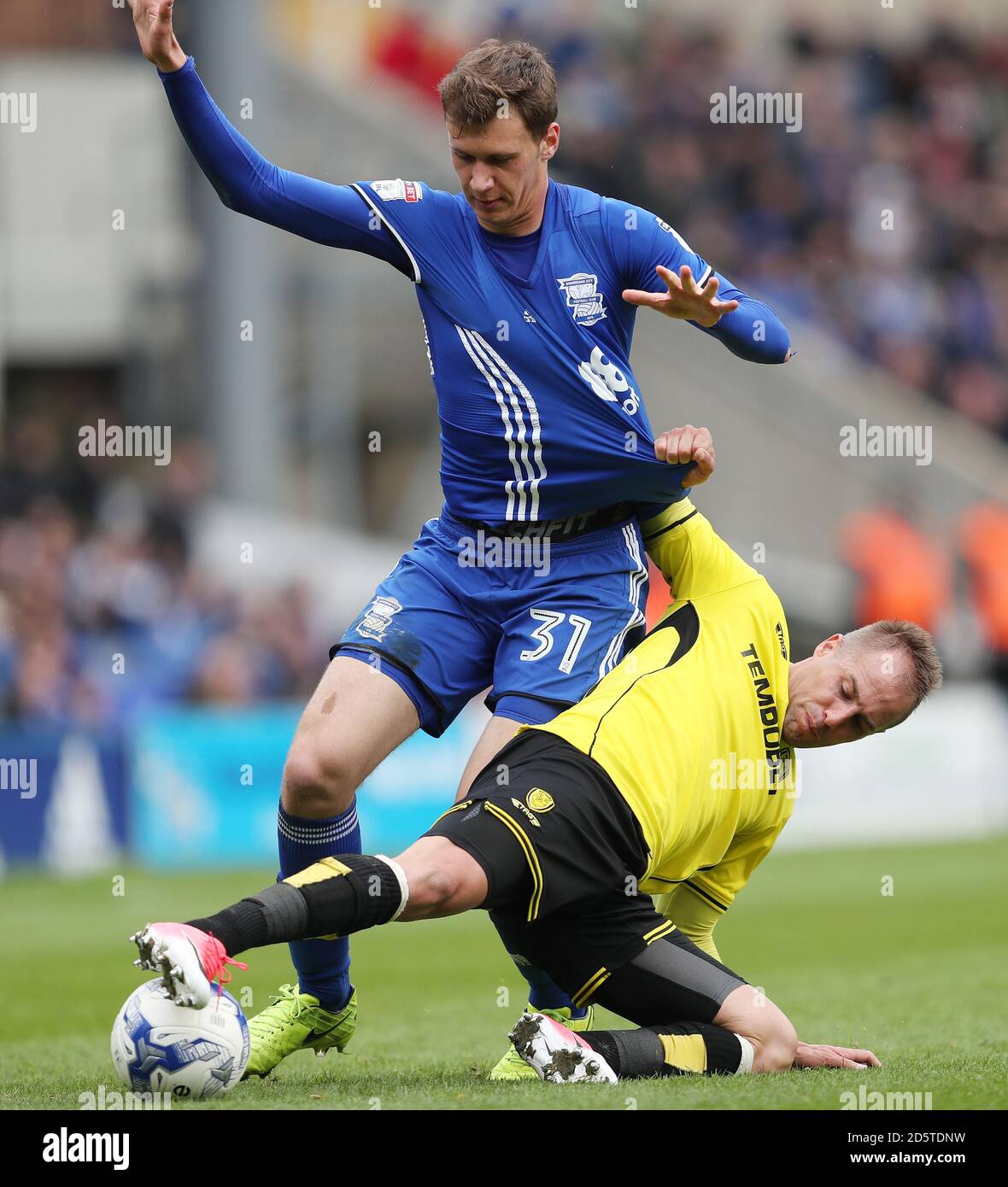 Birmingham City's Krystian Bielik and Burton Albion's Luke Varney Stock ...