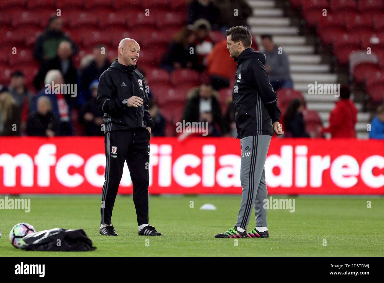 Middlesbrough manager Steve Agnew (left) and Jonathan Woodgate Stock ...