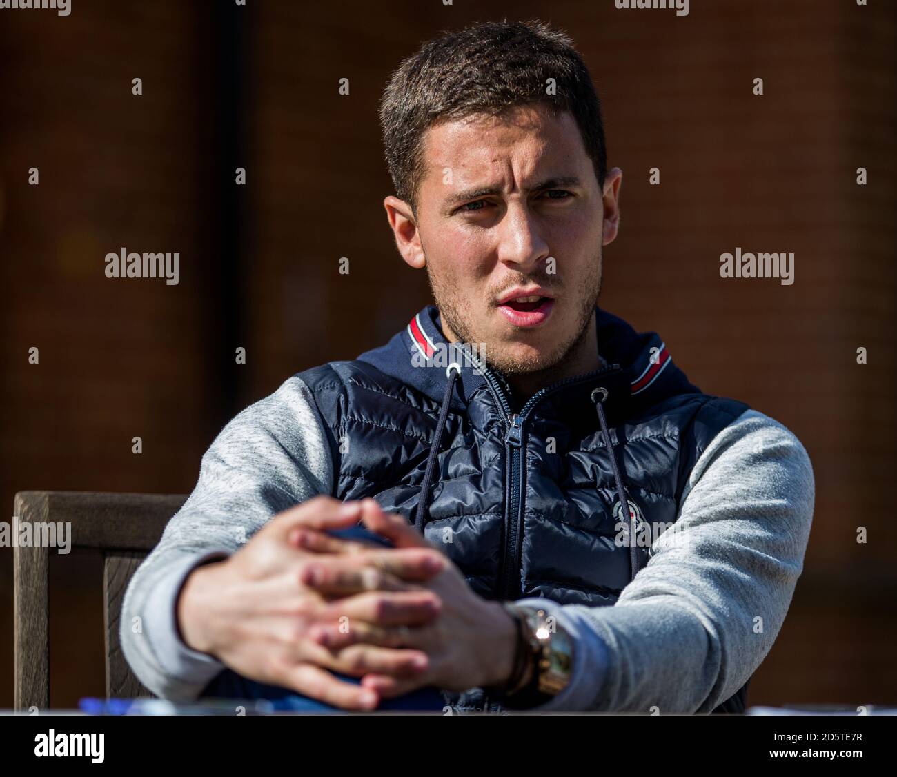 Chelsea's Eden Hazard during an interview Stock Photo - Alamy