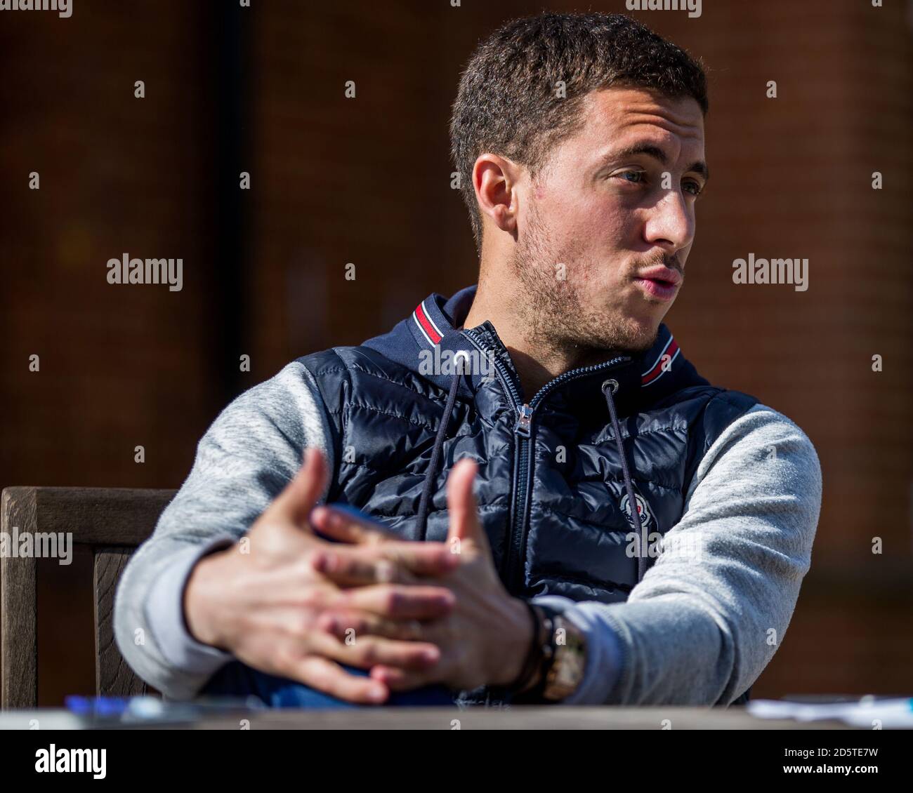 Chelsea's Eden Hazard during an interview Stock Photo - Alamy