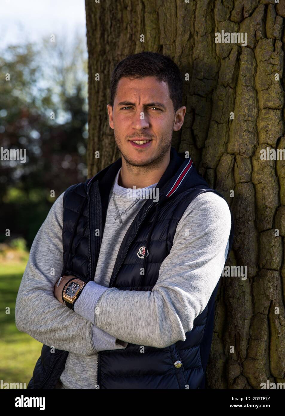Chelsea's Eden Hazard poses after his interview Stock Photo - Alamy