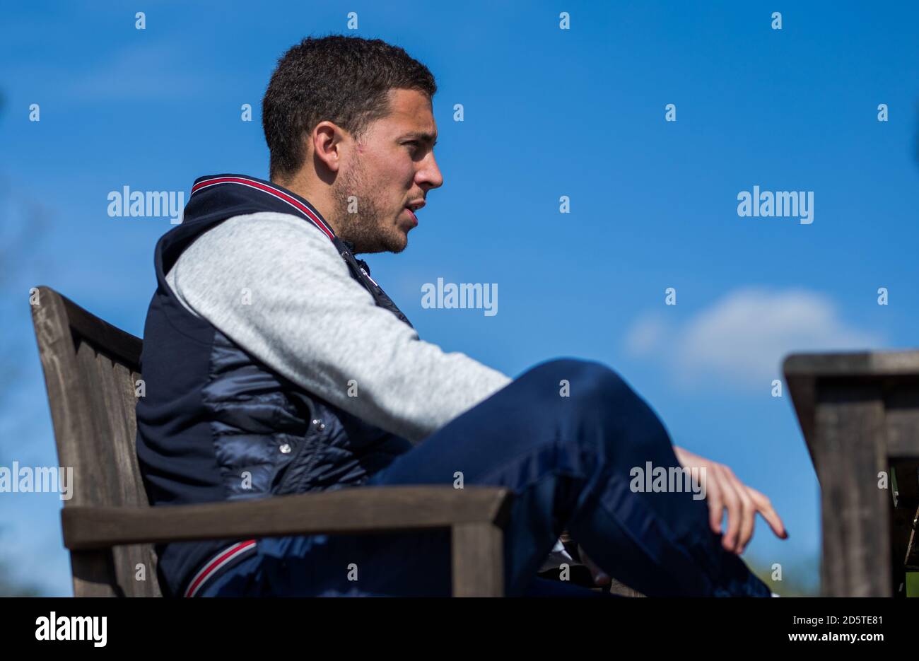 Chelsea's Eden Hazard during an interview Stock Photo - Alamy