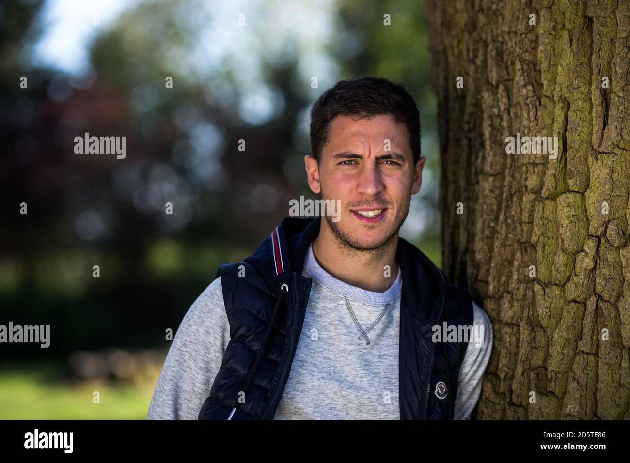 Chelsea's Eden Hazard poses after his interview Stock Photo - Alamy