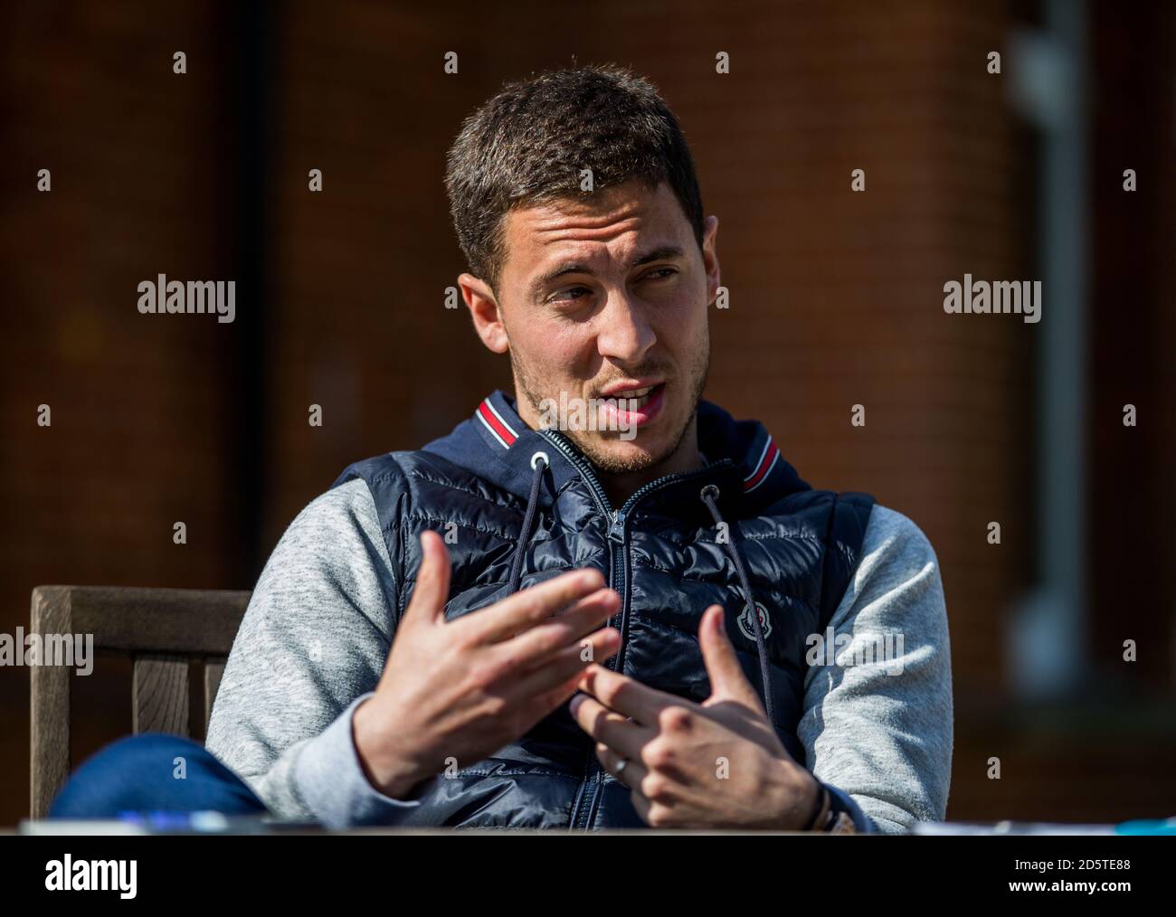 Chelsea's Eden Hazard during an interview Stock Photo - Alamy