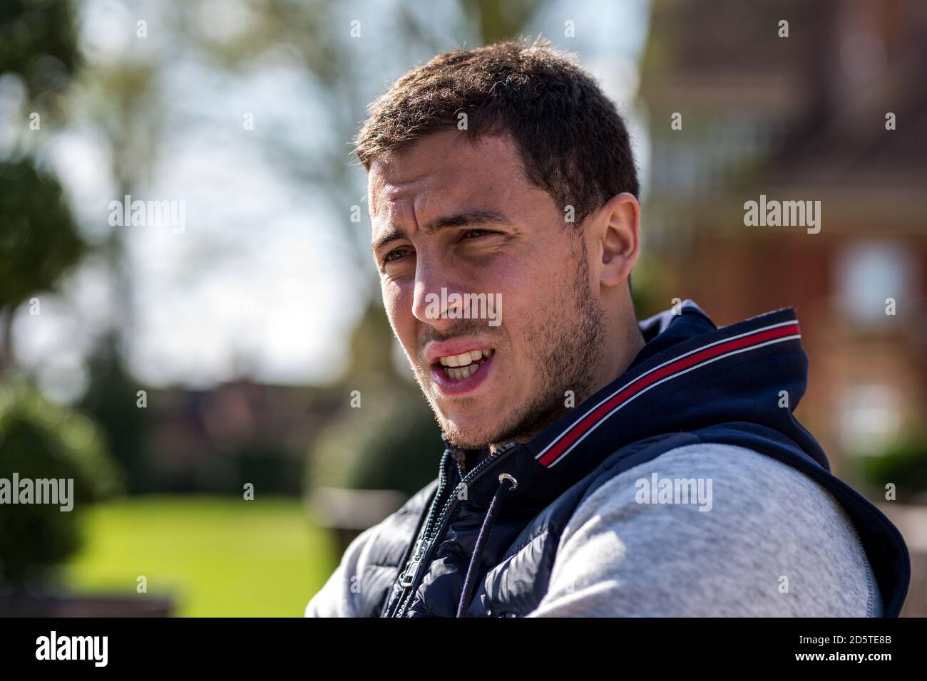 Chelsea's Eden Hazard during an interview Stock Photo - Alamy