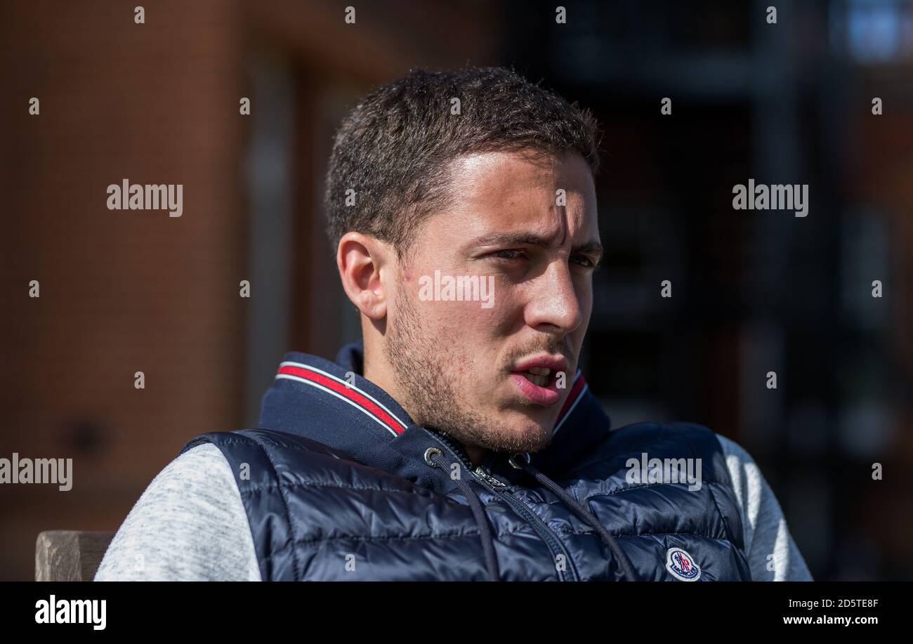 Chelsea's Eden Hazard during an interview Stock Photo - Alamy