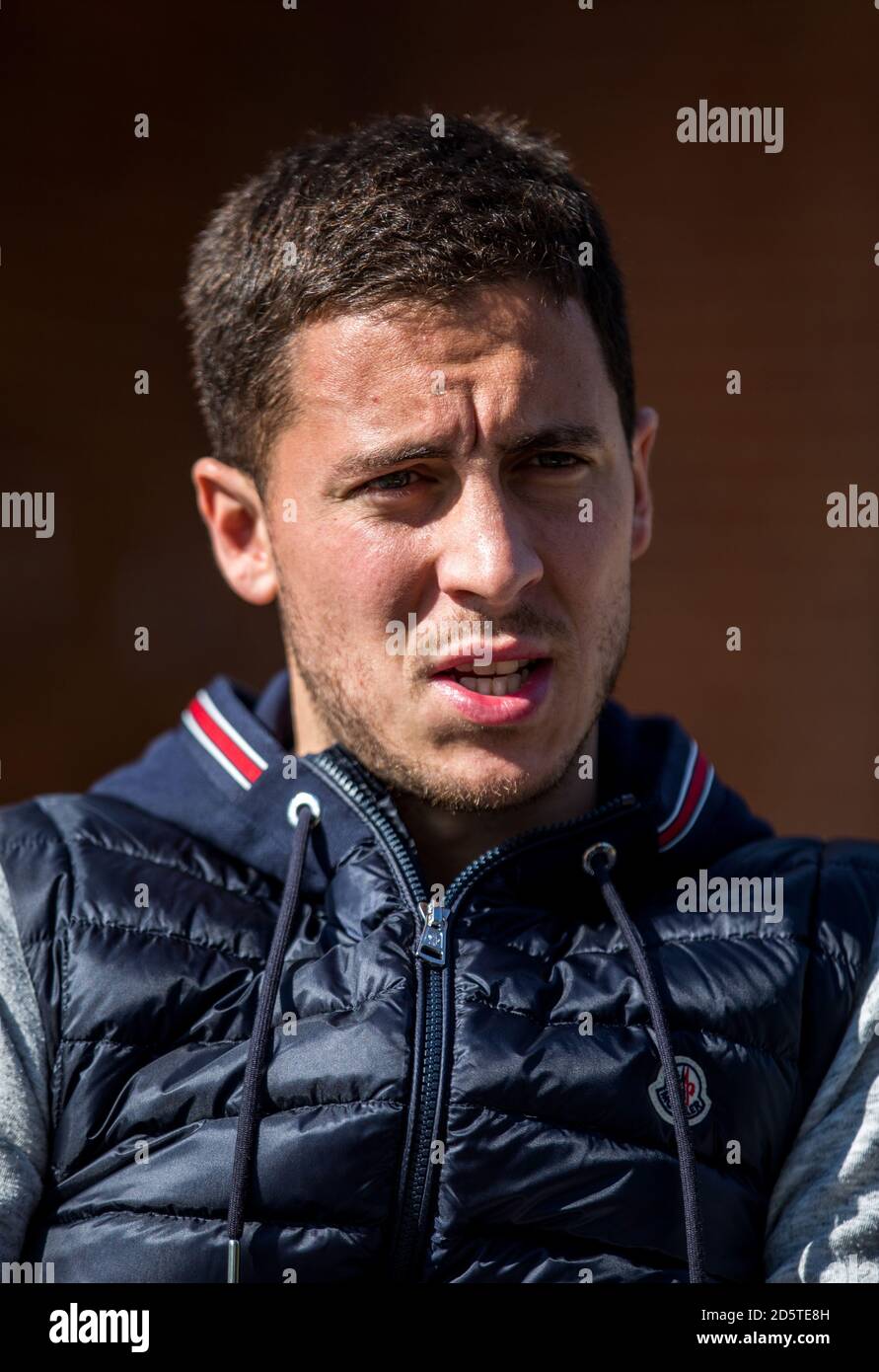 Chelsea's Eden Hazard during an interview Stock Photo - Alamy