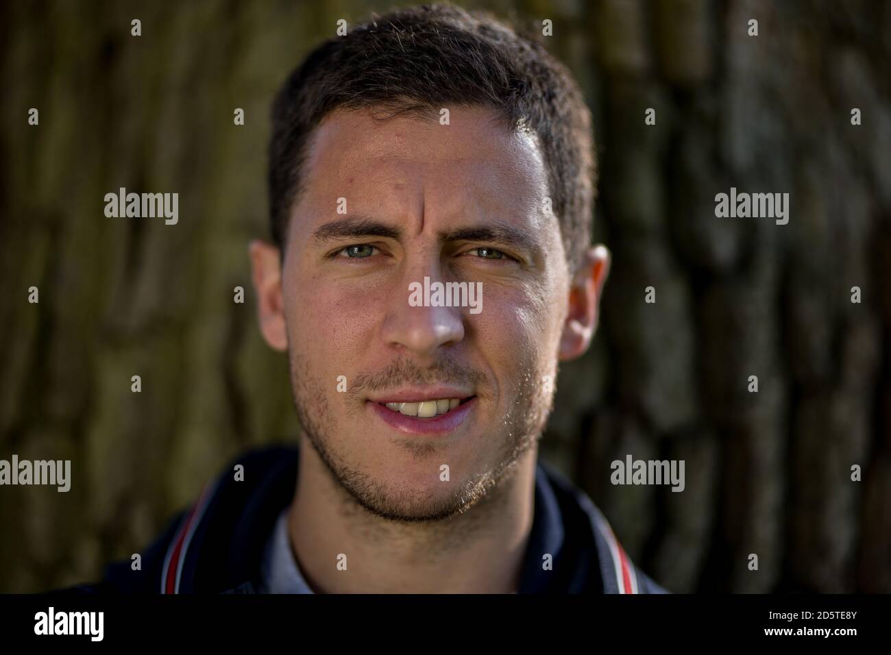 Chelsea's Eden Hazard poses after his interview Stock Photo - Alamy