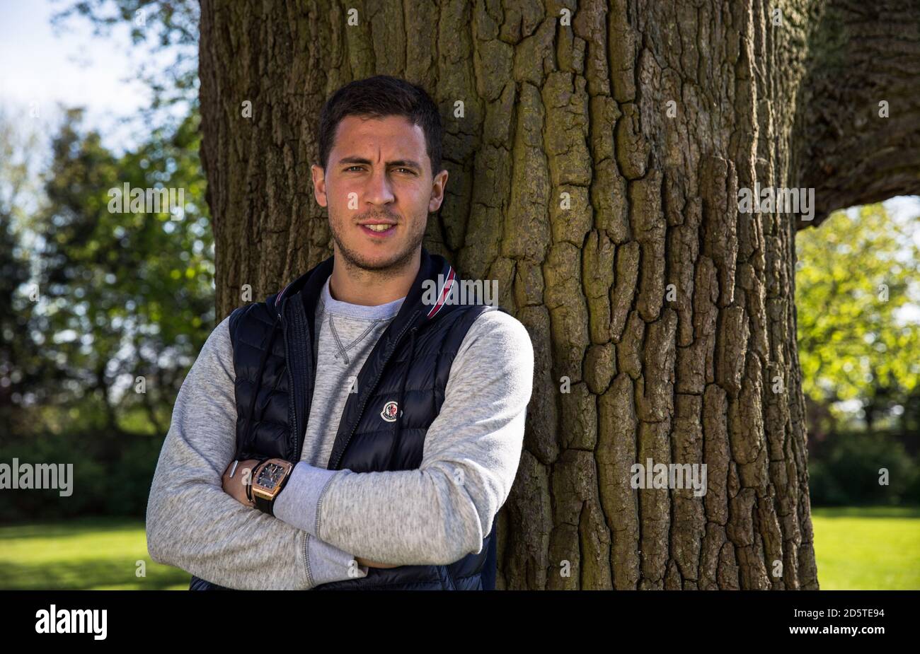 Chelsea's Eden Hazard poses after his interview Stock Photo - Alamy