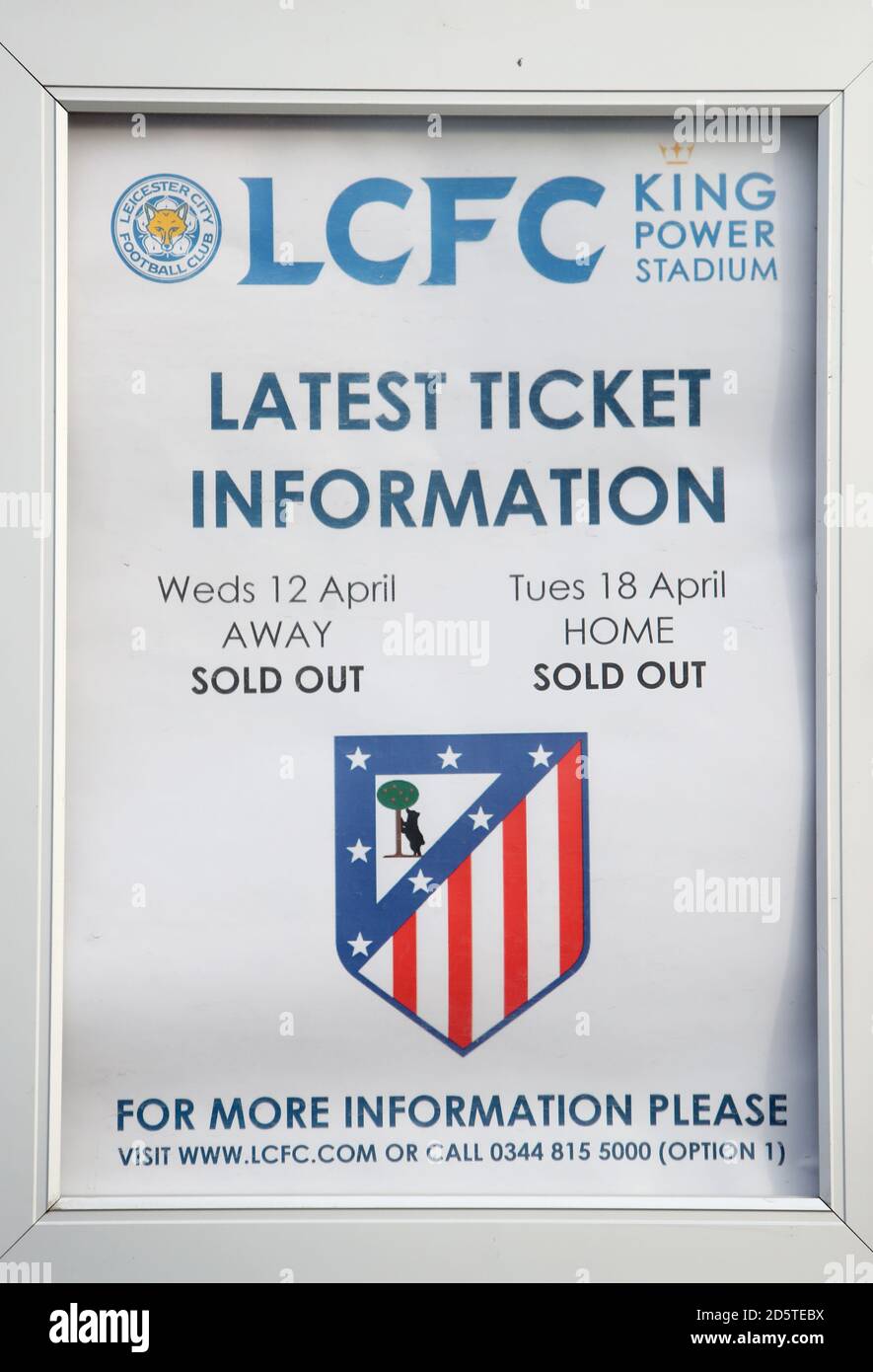 A ticket information poster shows sold out tickets Stock Photo - Alamy