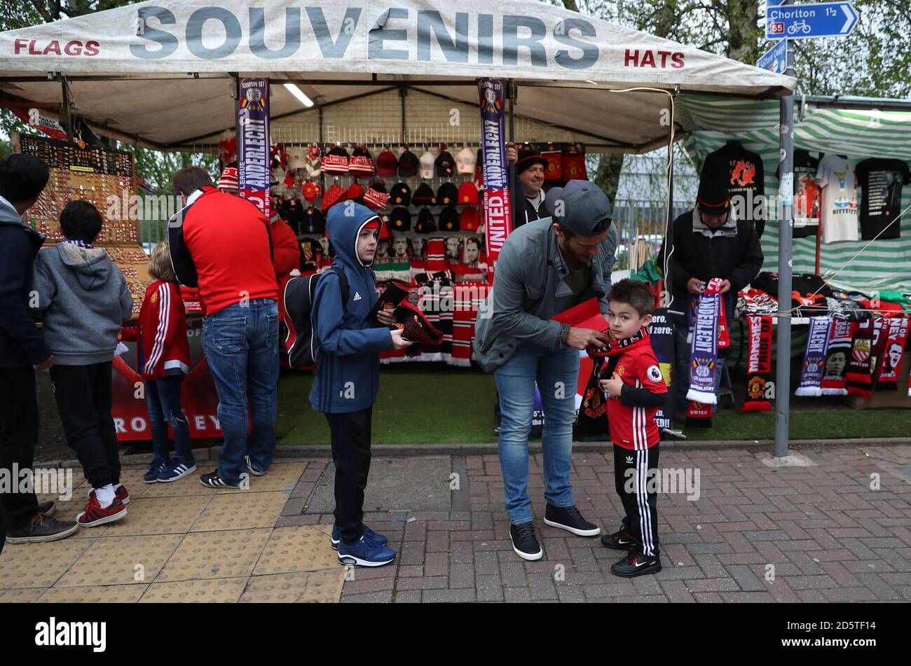 A general view of merchandise stand before the game Stock Photo - Alamy