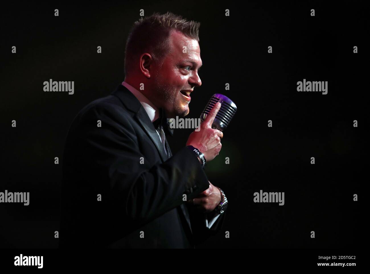 Steve Cole performs on stage during the Professional Footballers ...