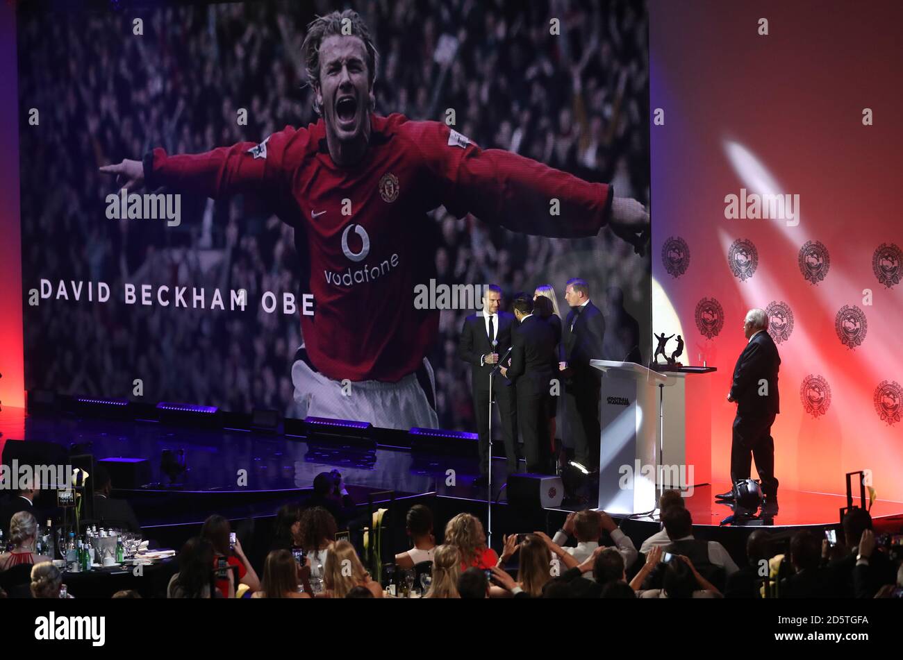 David Beckham receives his PFA Merit Award during the Professional ...
