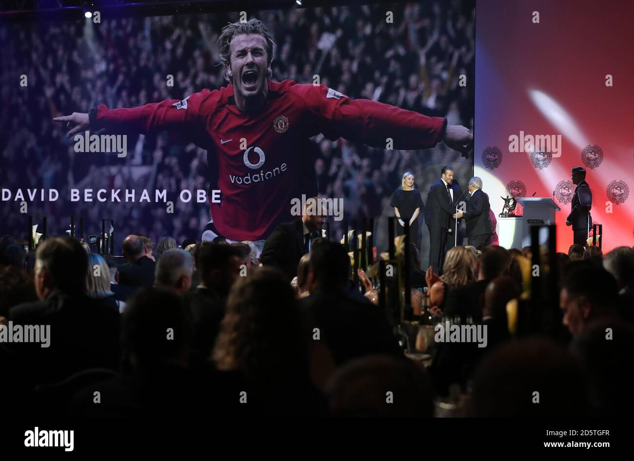 David Beckham receives his PFA Merit Award during the Professional ...