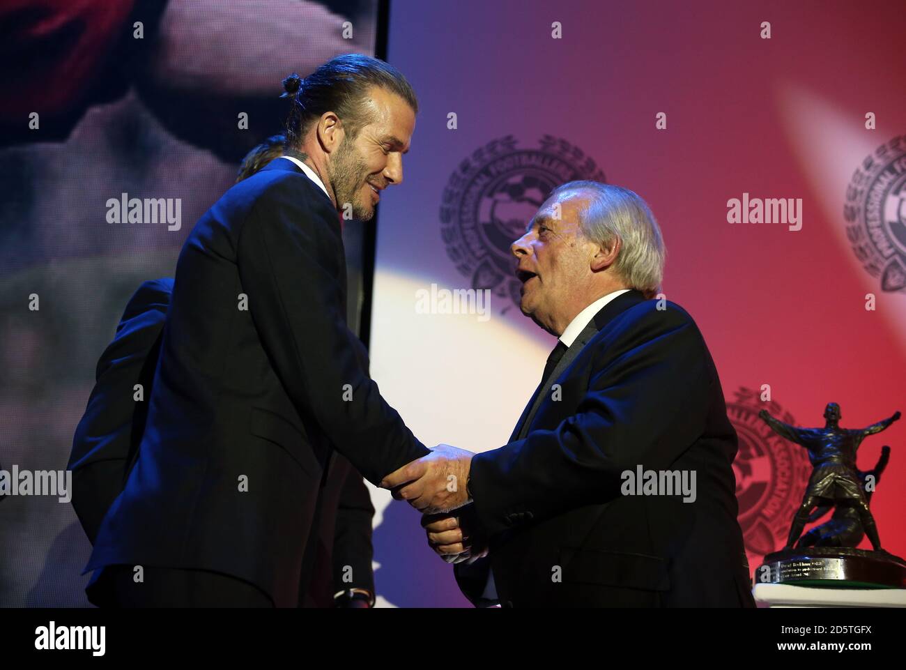 David Beckham receives his PFA Merit Award during the Professional ...