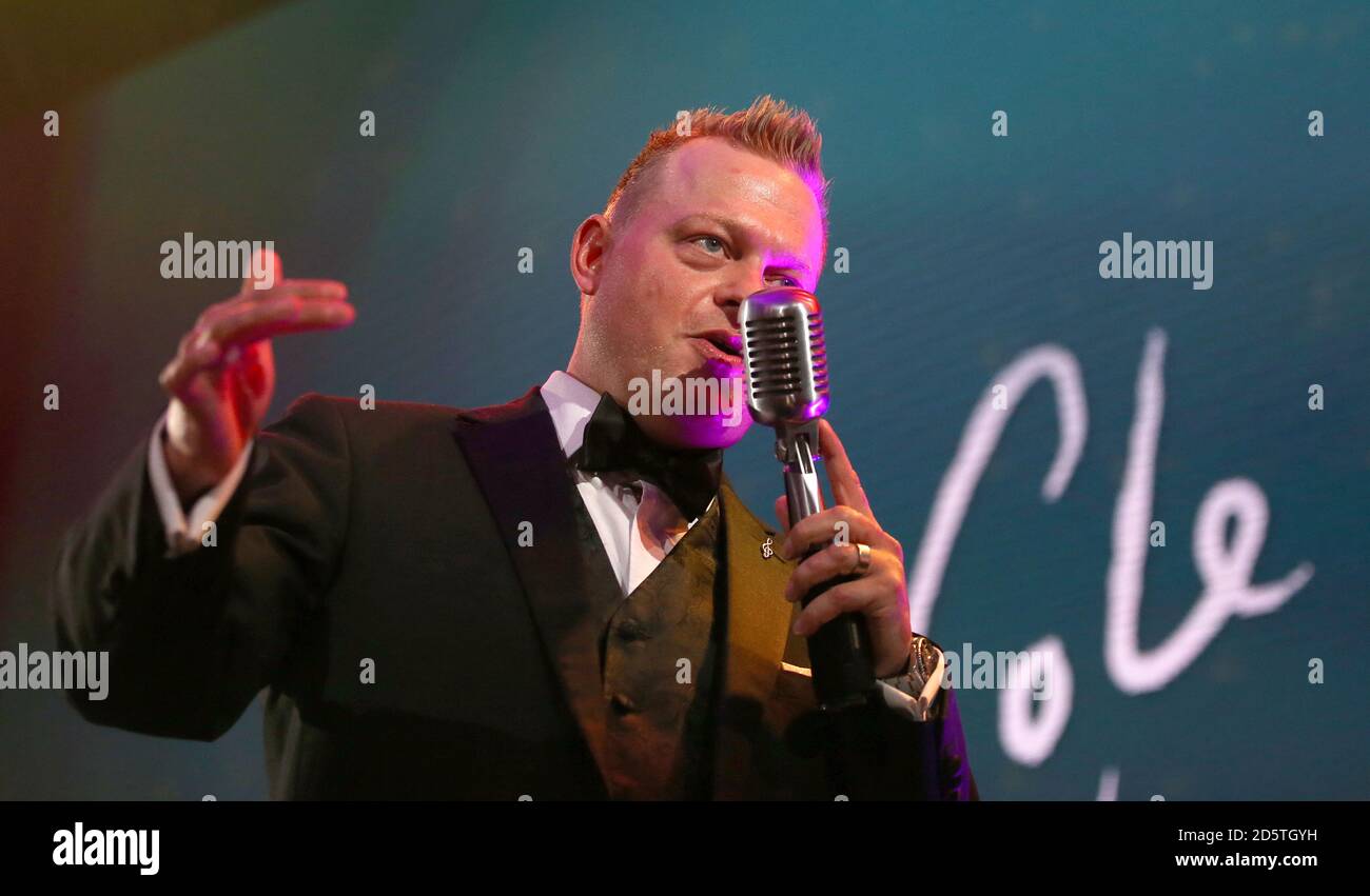 Steve Cole performs on stage during the Professional Footballers ...