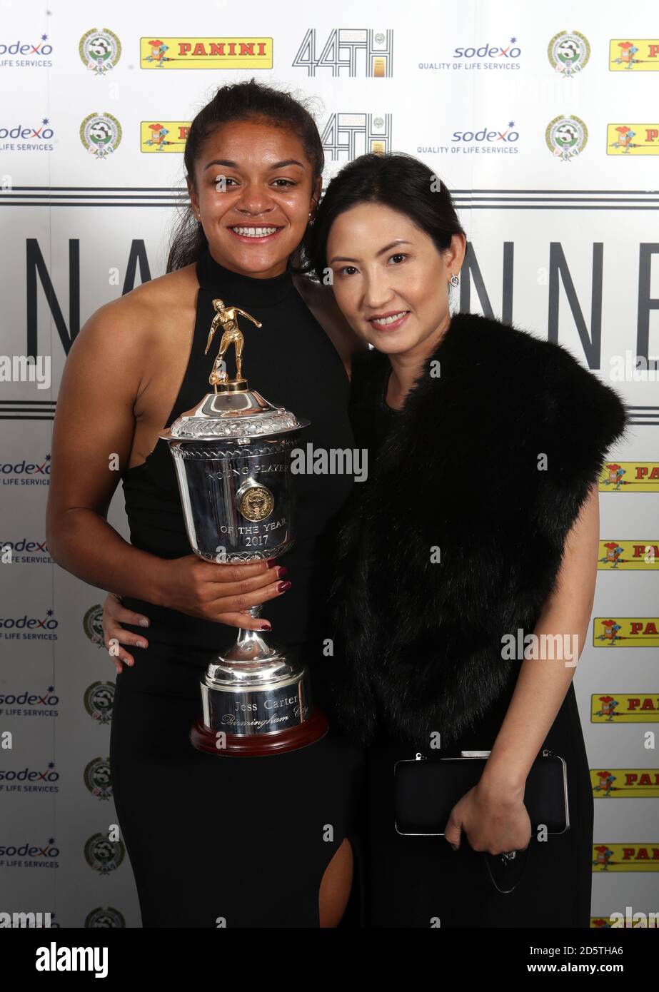 Birmingham City's Jess Carter (left) with her Women's Young Player of ...