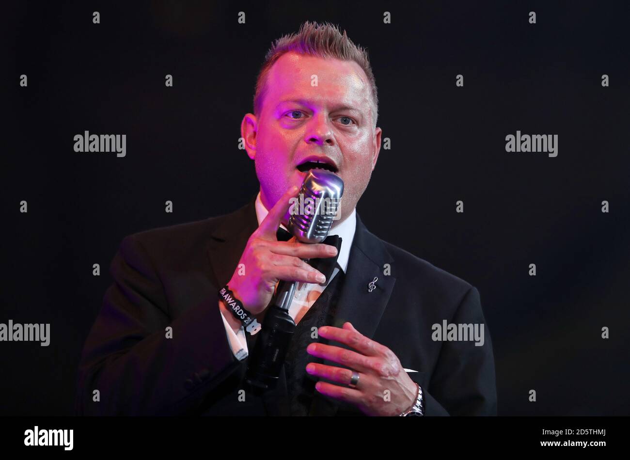 Steve Cole performs on stage during the Professional Footballers ...