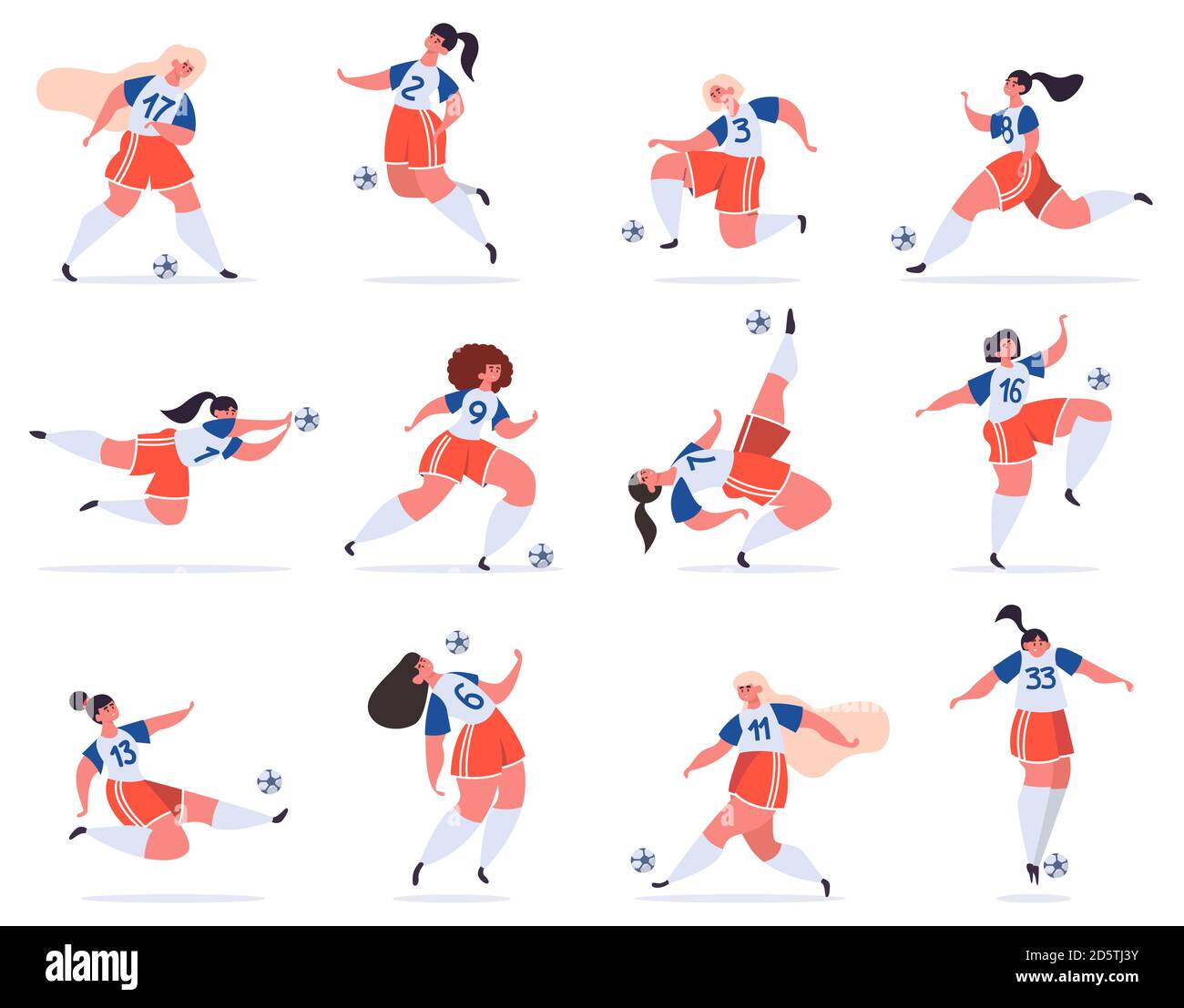 Female football players. Soccer women team, young female football ...