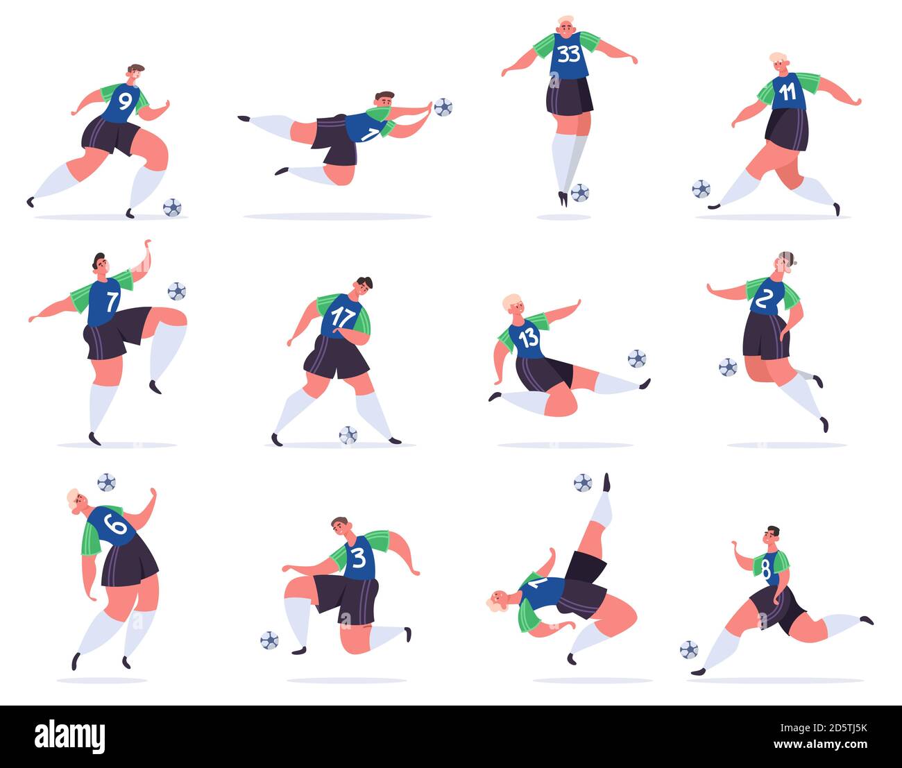 Soccer players. Football professional sportsmen, athletes in football ...