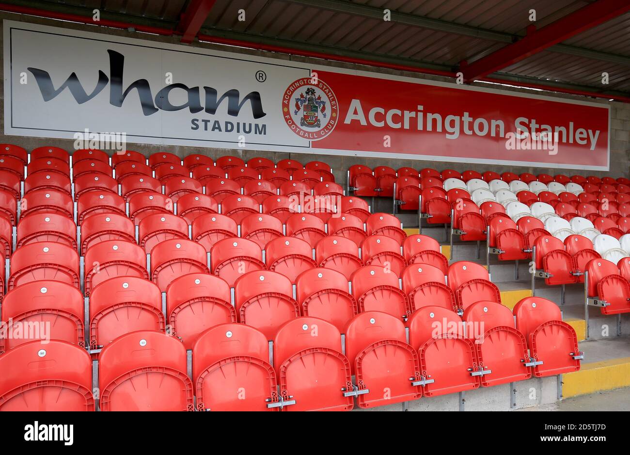 A general view of empty seats at the Wham Stadium Stock Photo - Alamy