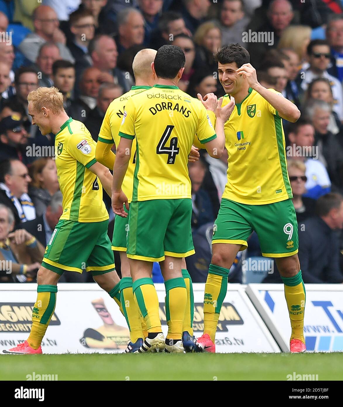 Norwich City's Nelson Oliveira celebrates scoring his team's third goal ...