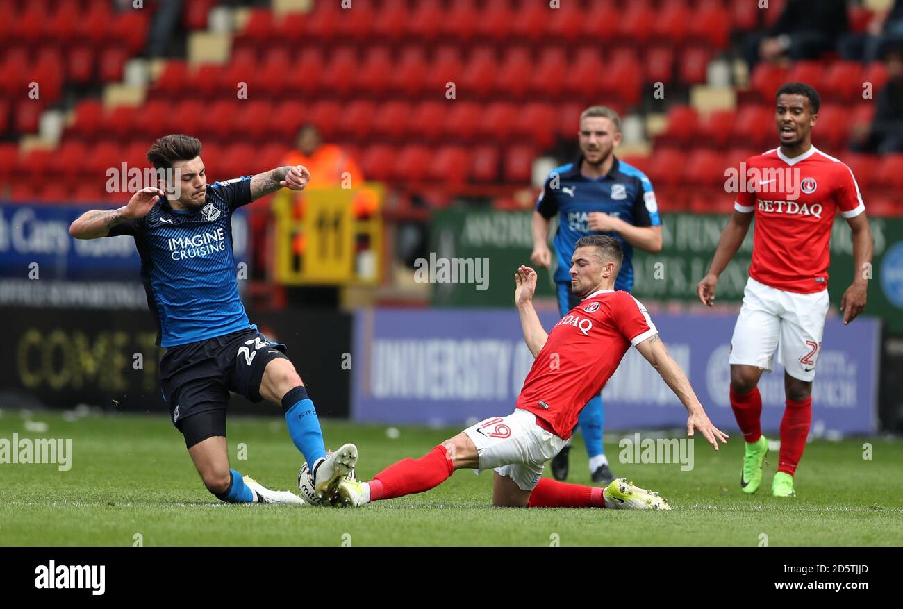 Swindon Town's Jesse Starkey and Charlton Athletic's Jake Forster ...