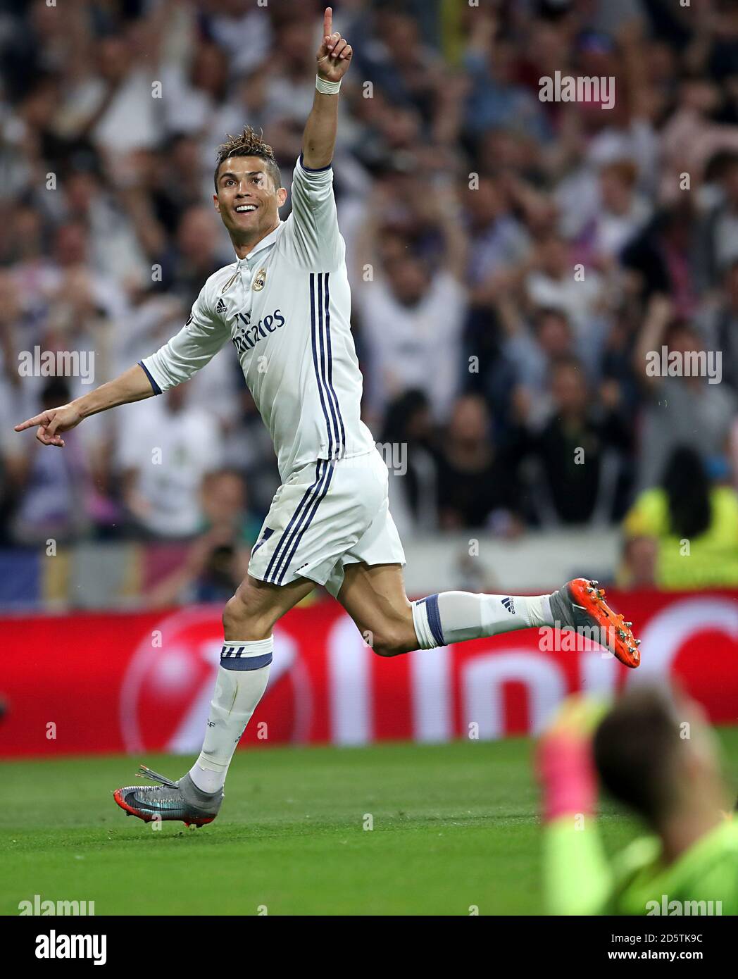 Real Madrid's Cristiano Ronaldo celebrates scoring his side's second ...