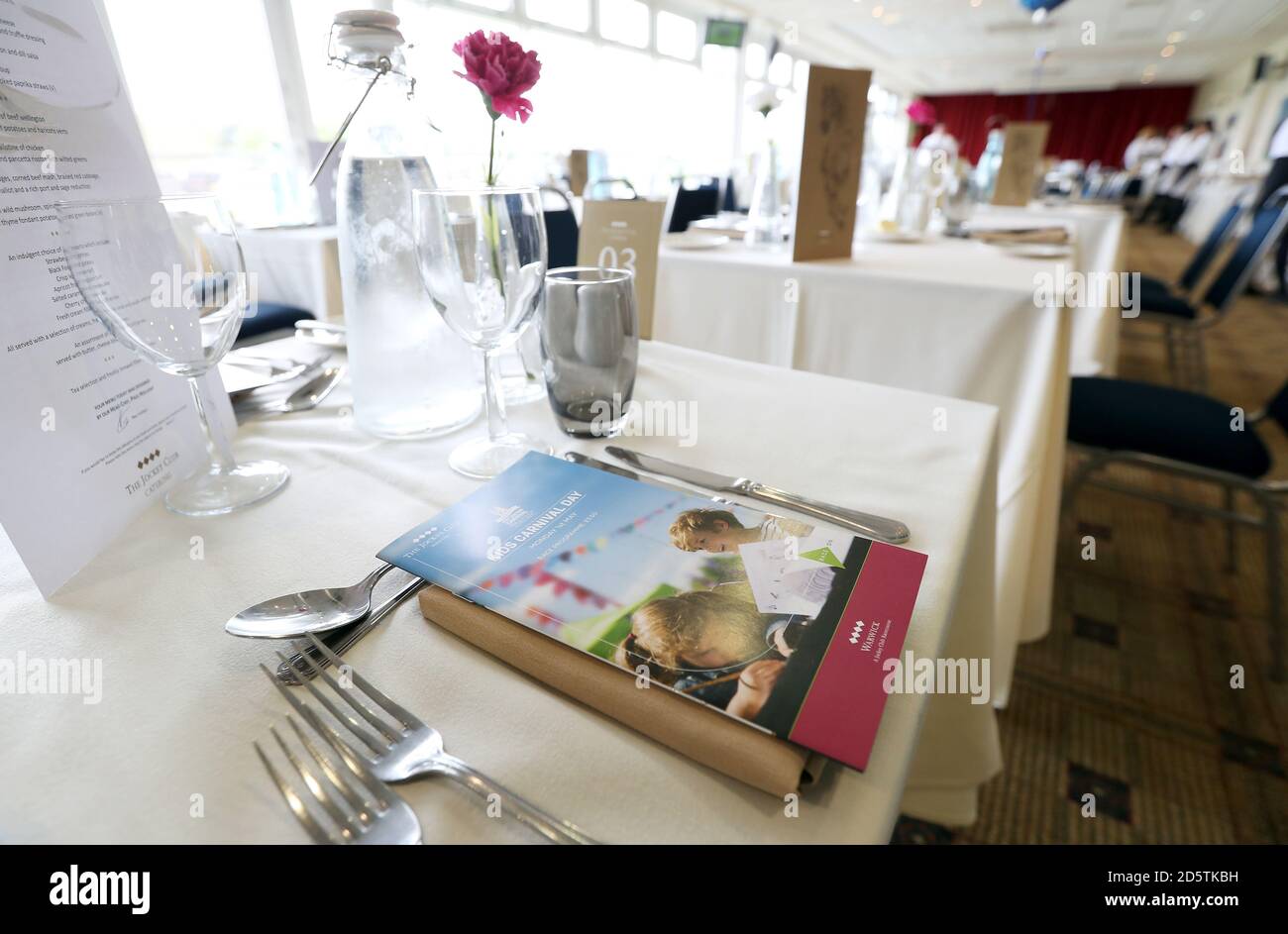A general view of a racecard in the 1707 restaurant on Kids Carnival ...