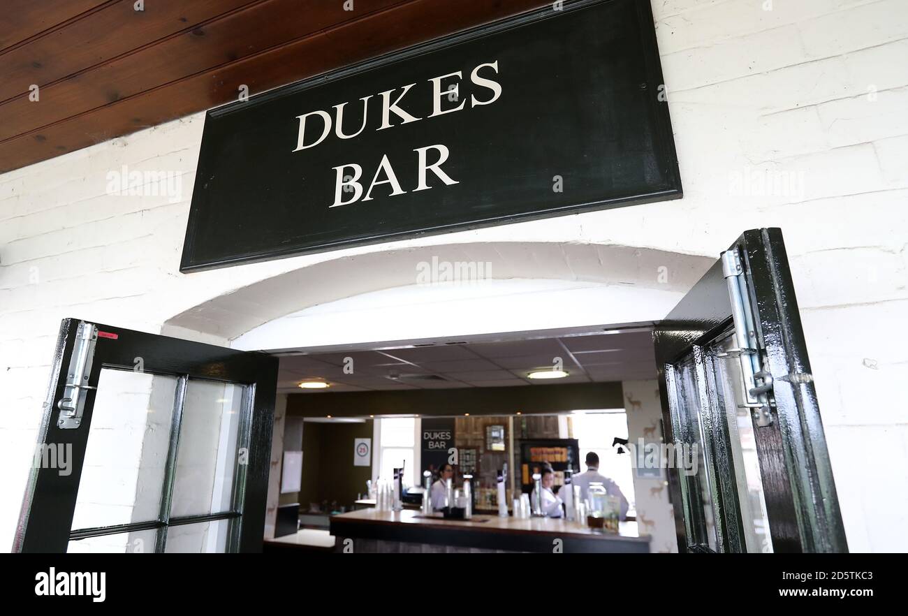 A general view of signage at Dukes Bar on Kids Carnival Day at Warwick ...