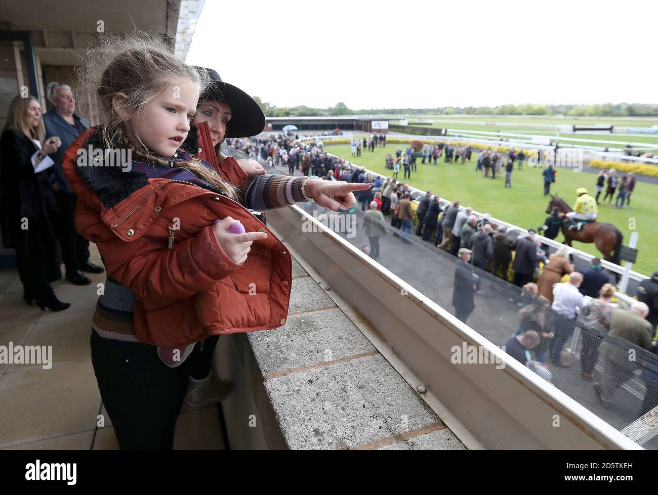 A general view of racegoers over looking the parade ring during The ...
