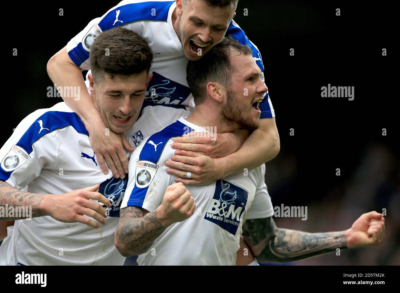 Tranmere Rovers' James Norwood (Right) celebrates after he scores his ...