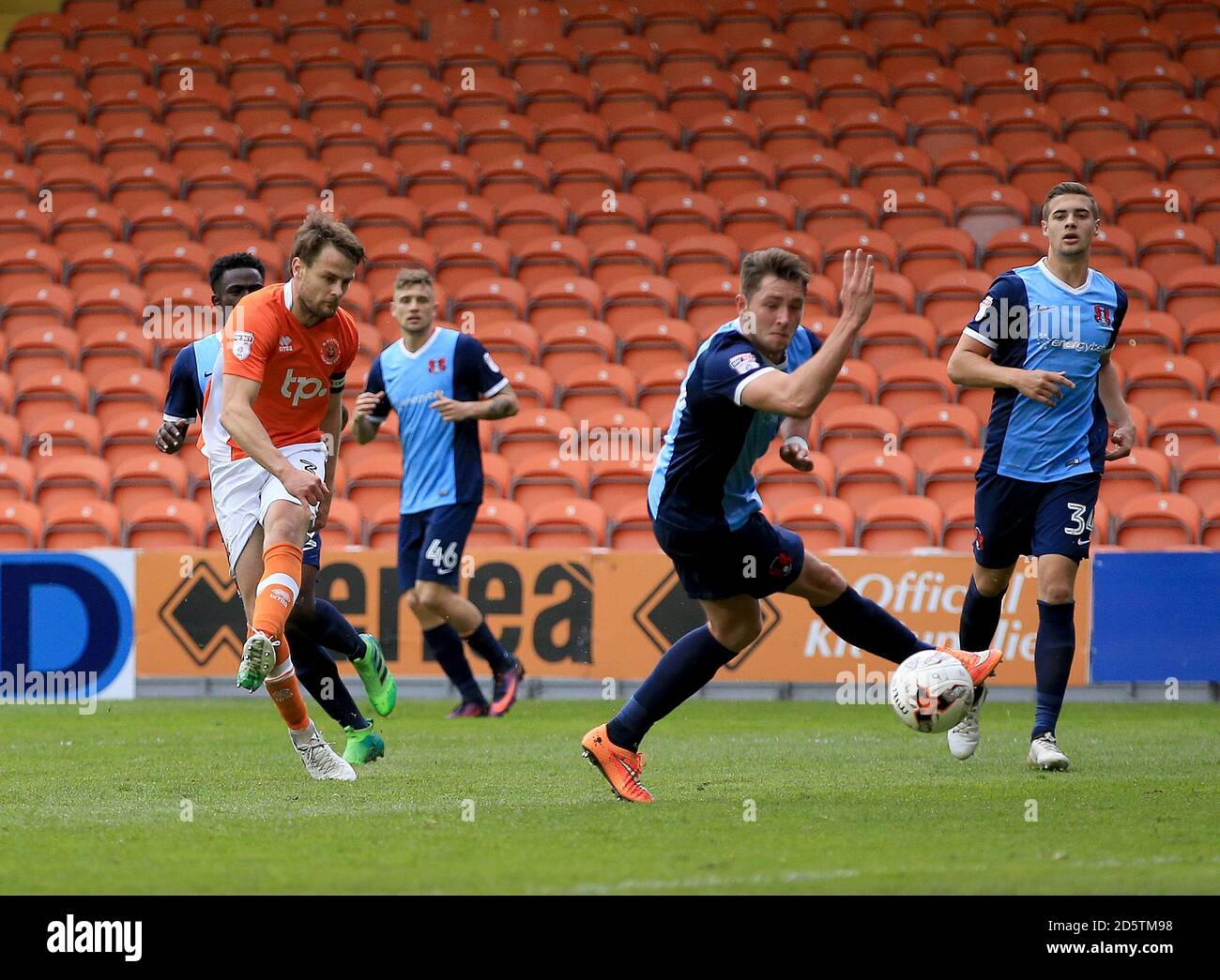Blackpool's Andy Taylor (Left) scores his sides third goal Stock Photo ...