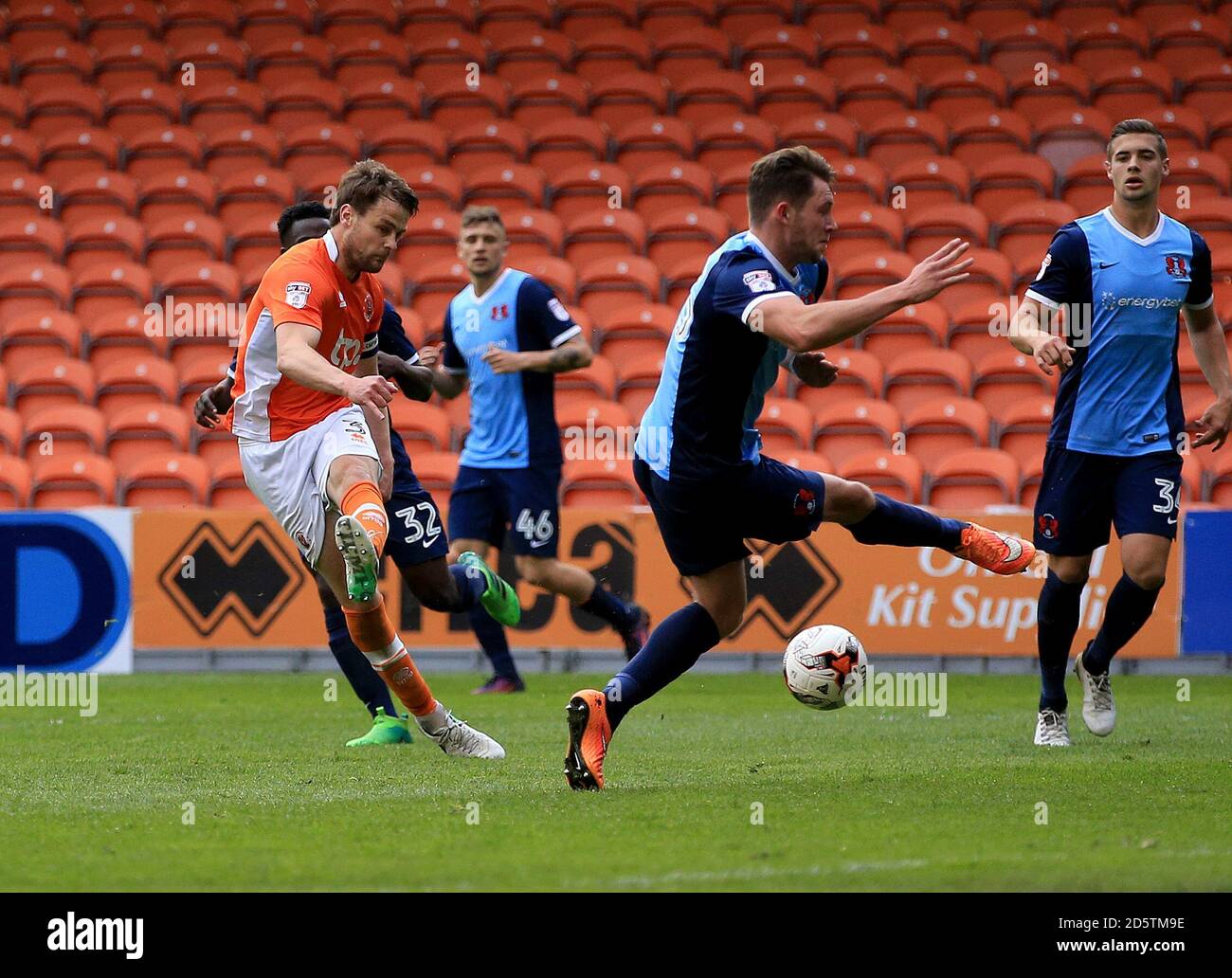 Blackpool's Andy Taylor (Left) scores his sides third goal Stock Photo ...