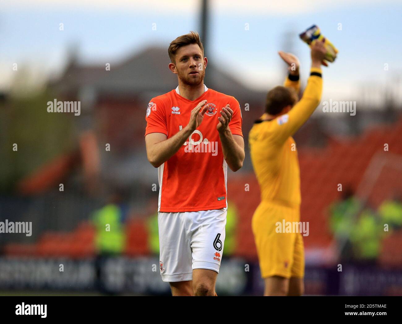 Blackpool's Will Aimson celebrates his sides victory at the end of the ...