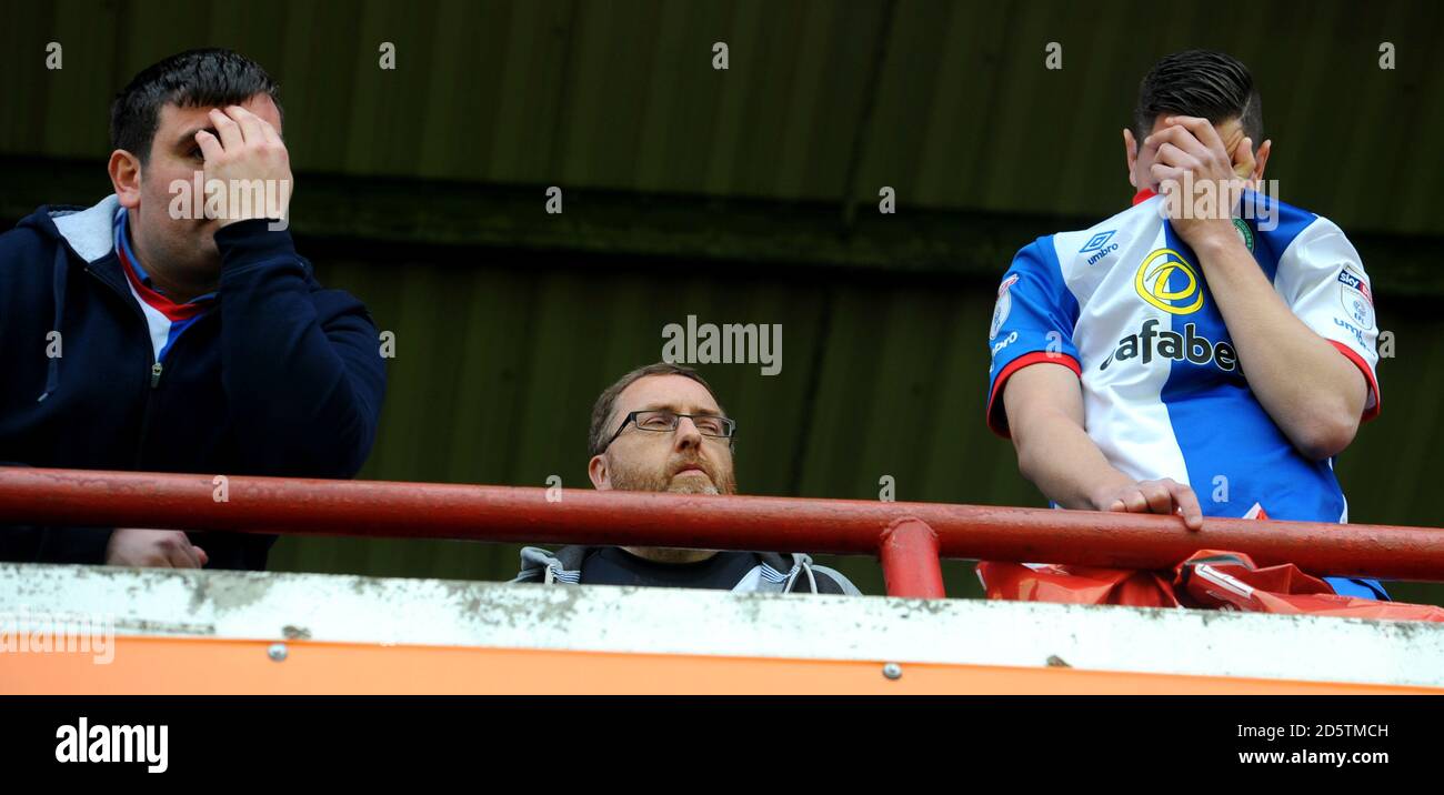Blackburn Rovers' fans show their dejection in the stands Stock Photo ...