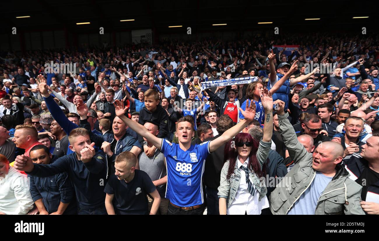 Birmingham City fans celebrate staying up Stock Photo - Alamy