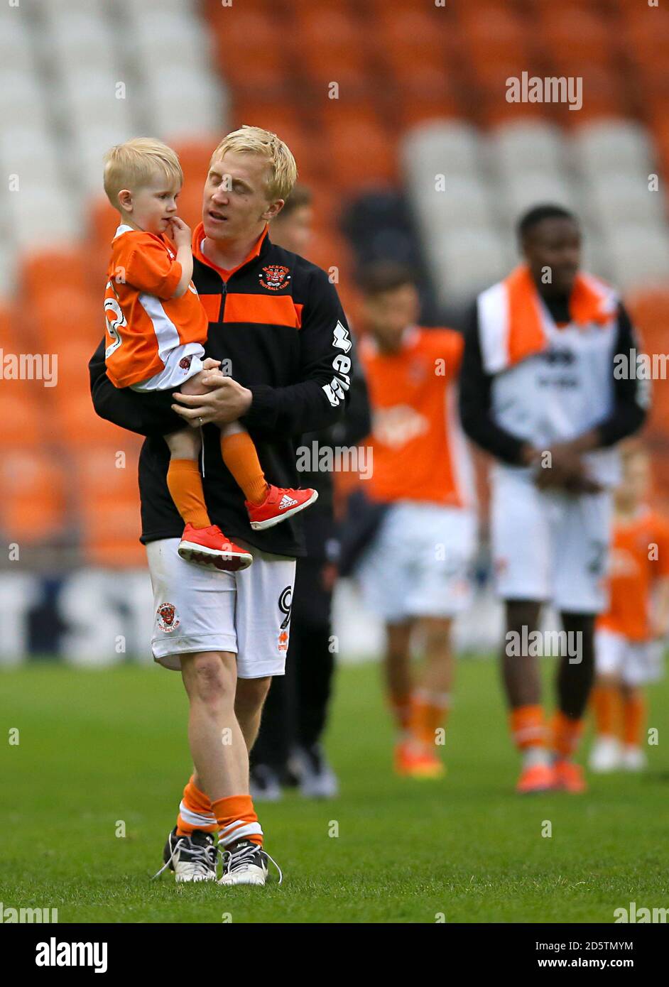 Blackpool's Mark Cullen celebrates after the final whistle Stock Photo ...