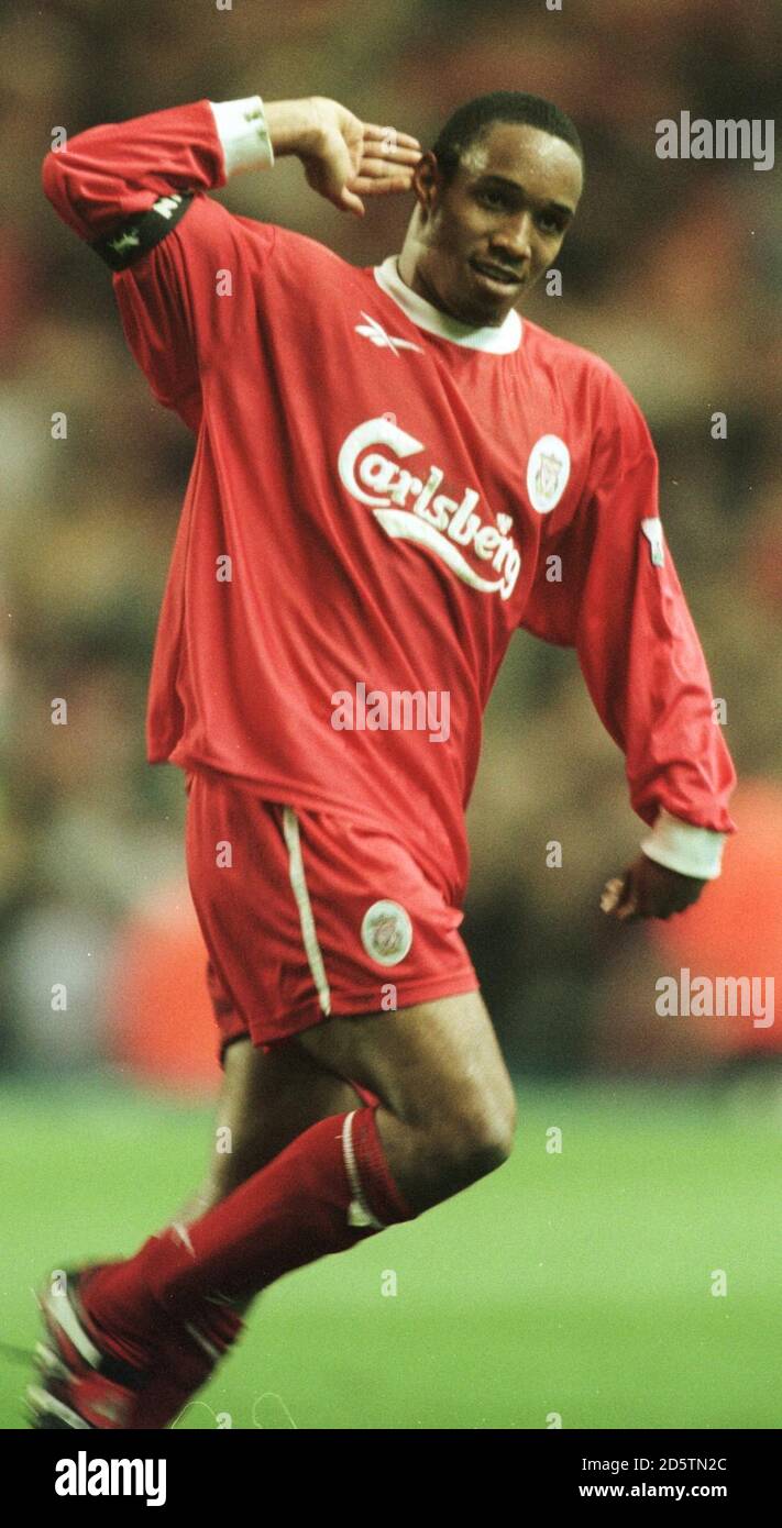 Liverpool's goal hero Paul Ince taunts the Manchester United fans at ...