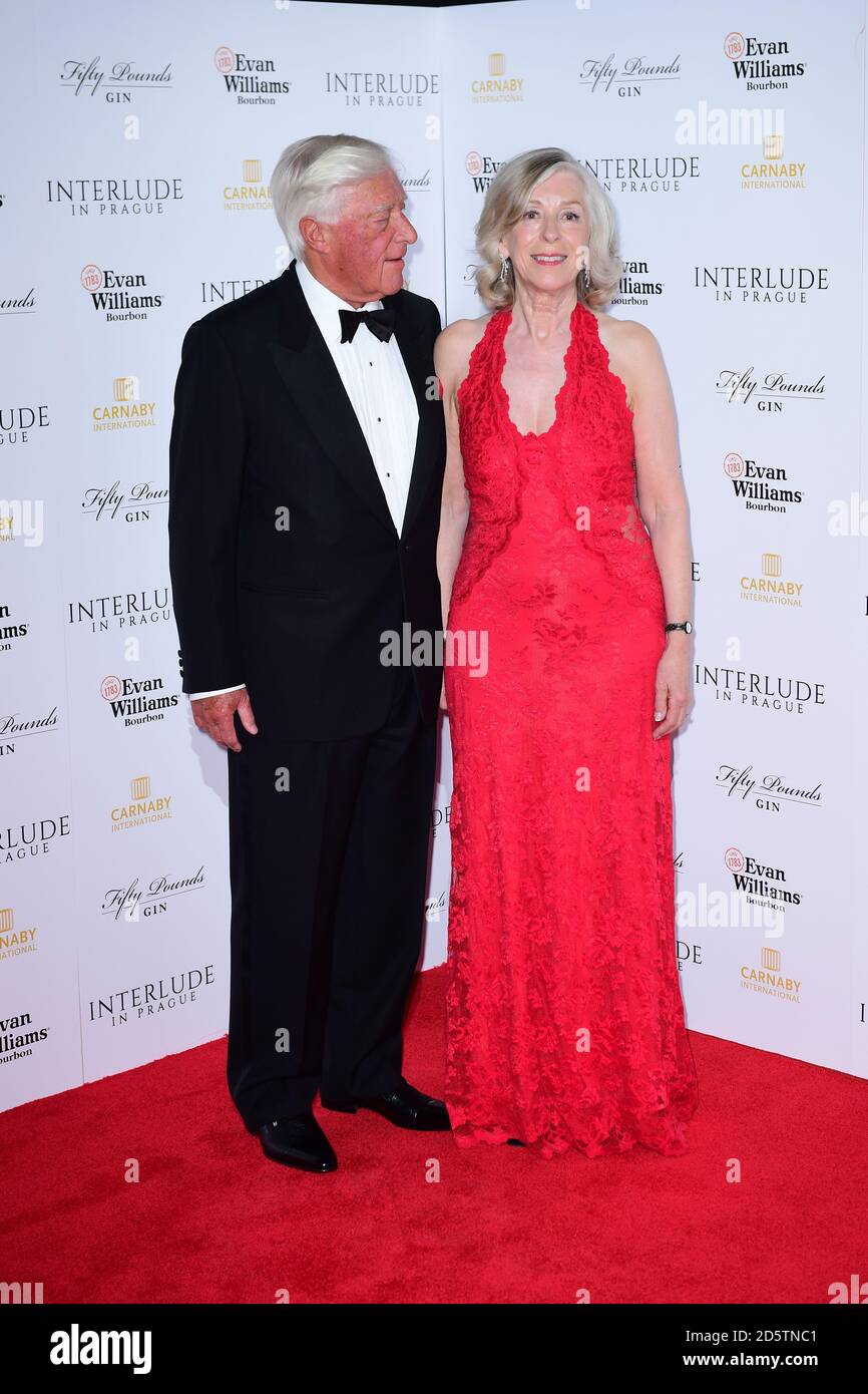 Screenwriter Brian Ashby and guest arriving for the Interlude In Prague ...