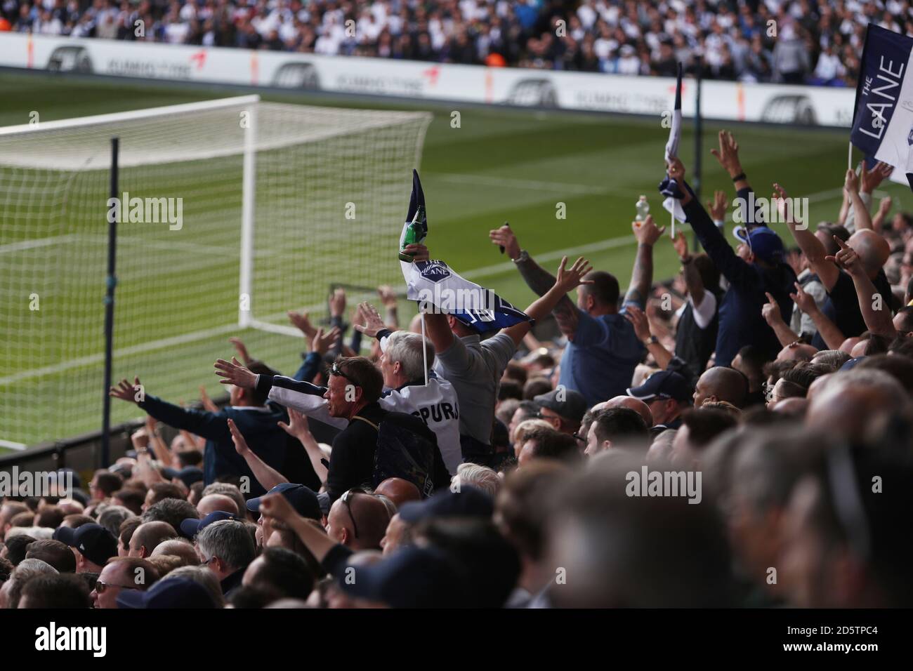 Tottenham Hotspurs fans show their support in the stands Stock Photo ...