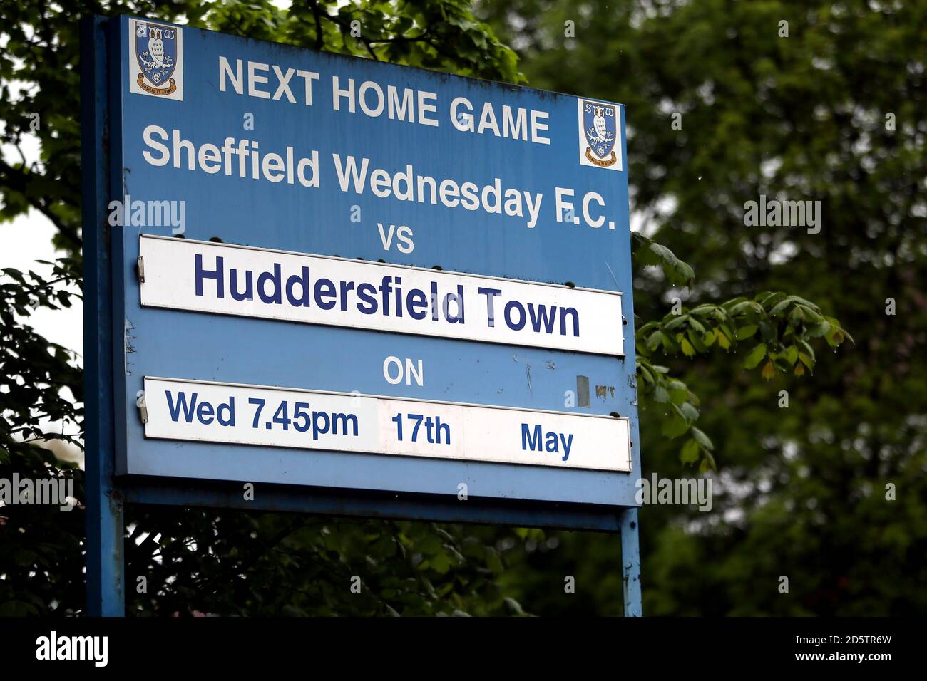 Match fixture sign outside the ground Stock Photo - Alamy