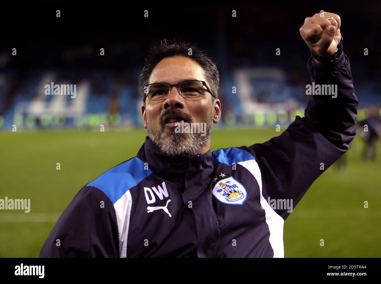 Huddersfield Town manager David Wagner celebrates after the game Stock ...