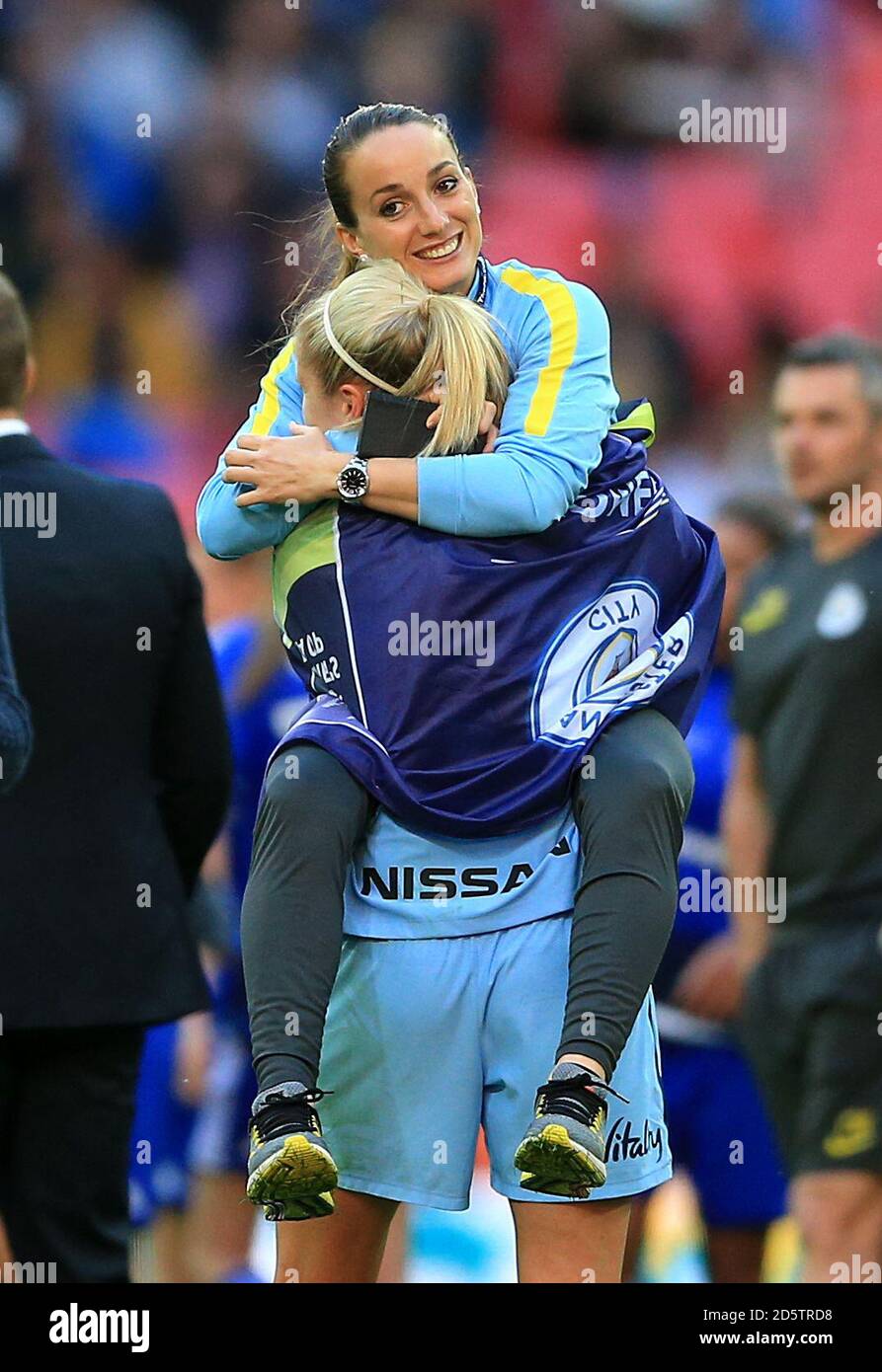Manchester City's Jill Scott celebrates after the match Stock Photo - Alamy