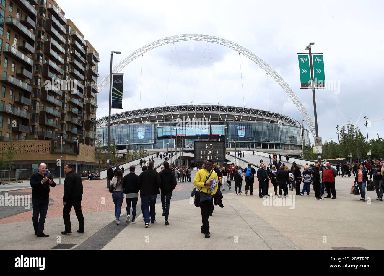 A general view as fans arrive at Wembley Way before the Sky Bet League ...
