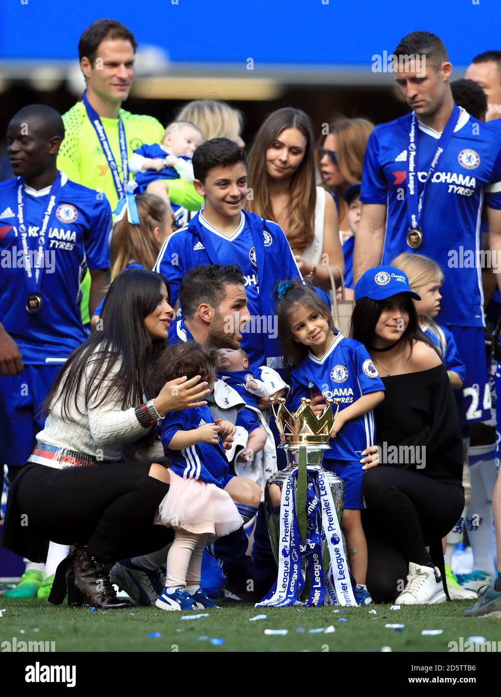 Chelsea's Cesc Fabregas with the Premier League trophy after the game ...