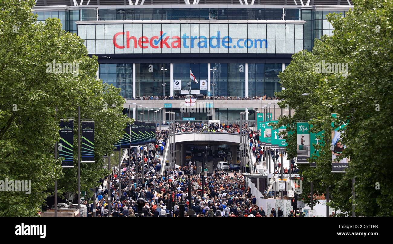 A general view of fans on Wembley Way Stock Photo - Alamy