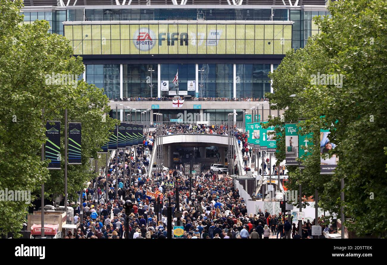 A general view of fans on Wembley Way Stock Photo - Alamy