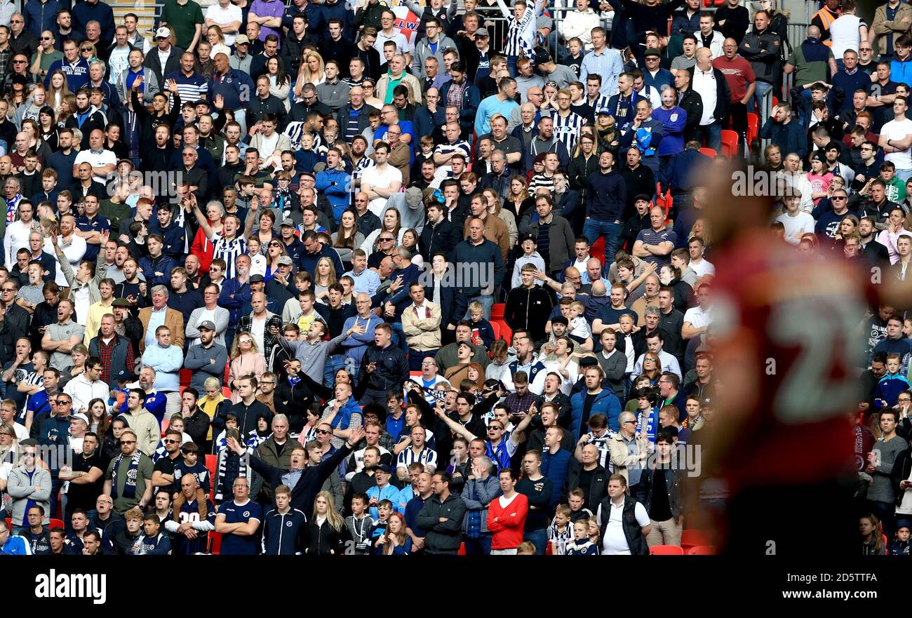Millwall fans in the stands Stock Photo - Alamy